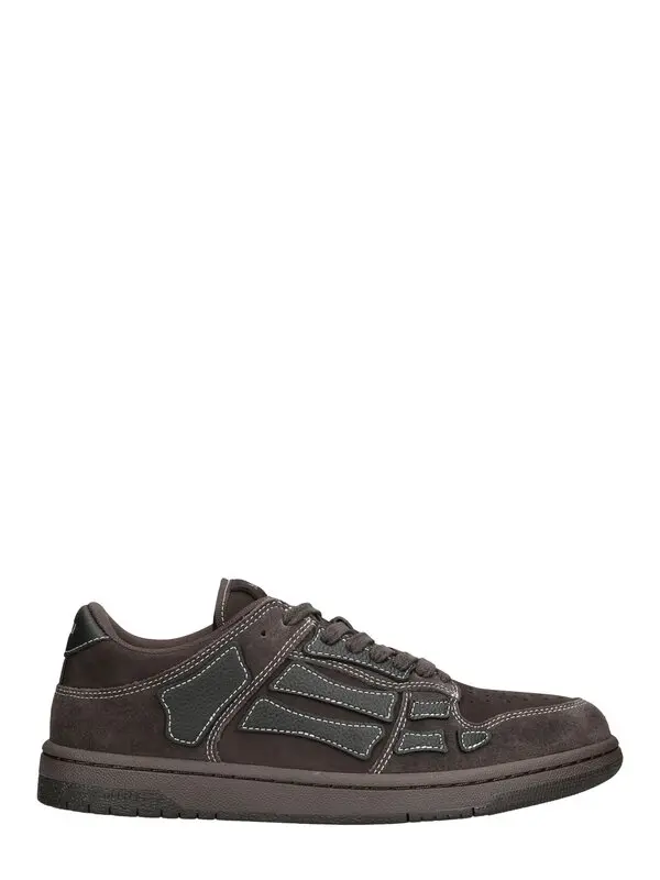 Amiri Paneled Suede Low Top Sneakers - Brown