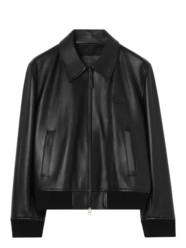 Burberry Bloomsbury Leather Bomber Jacket - Black