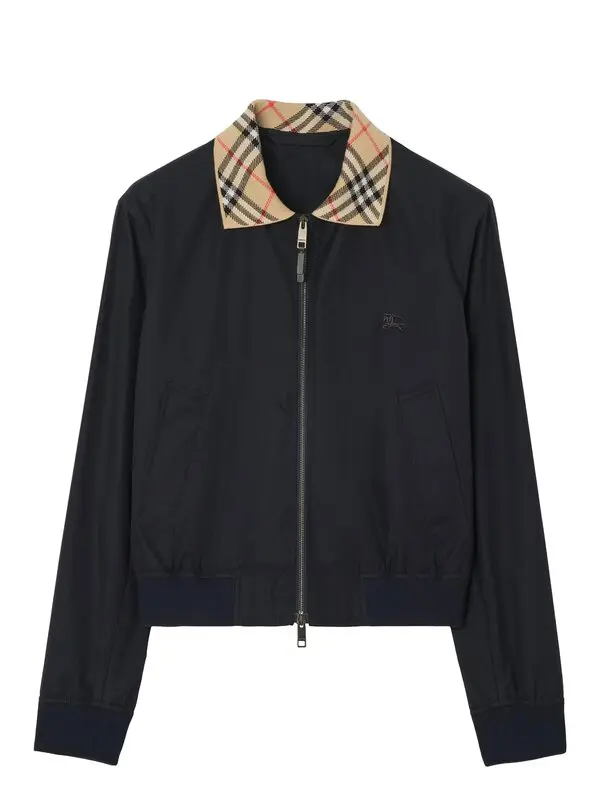 Burberry Gabardine Glenfields Harrington Jacket - Navy
