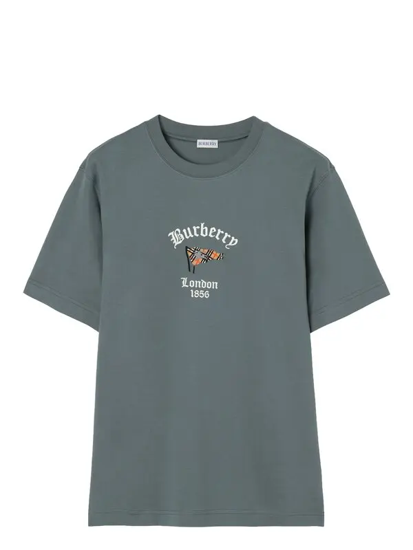 Burberry Cotton Check Flag T-shirt - Blue