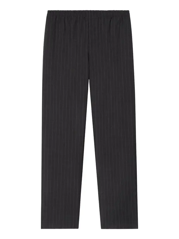 Burberry Wool Pinstripe Sweatpants - Grey
