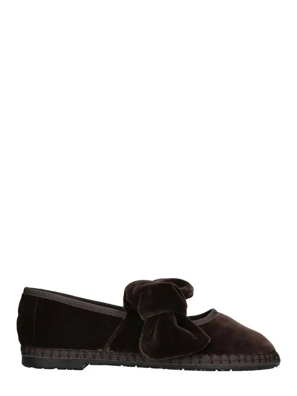 FLABELUS Velvet Lyra Espadrilles With Bow Detailing - Brown