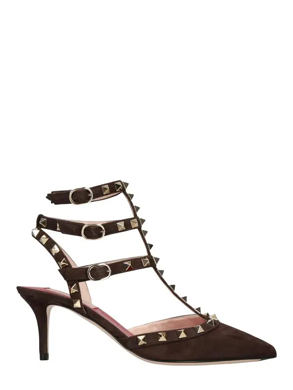 Valentino Garavani Suede Rockstud Pumps 65 - Brown