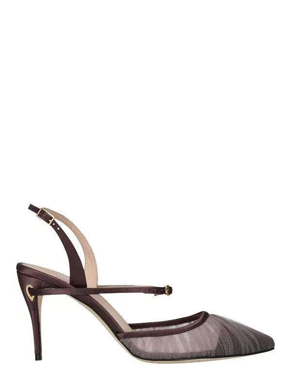 Jennifer Chamandi Vittorio Slingback Pumps 85 - Red
