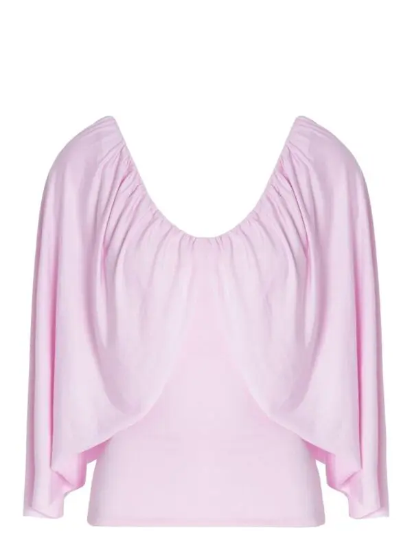 CONCEPTO Rosea Cape-style Top In Fluid Viscose - Pink