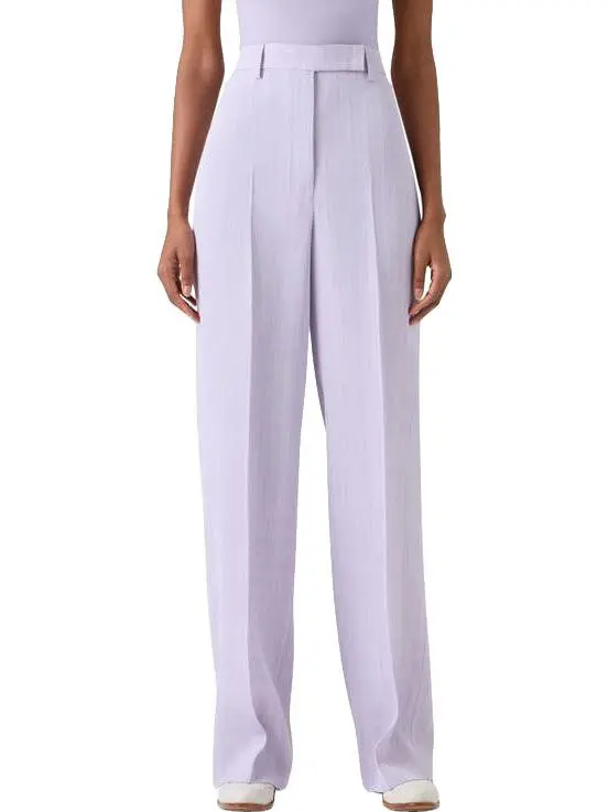 Akris Forest Melangé Straight-leg Trousers - Malva
