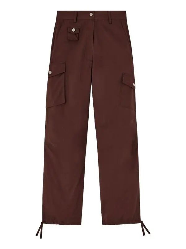 GANNI Organic Cotton Cargo Trousers - Brown