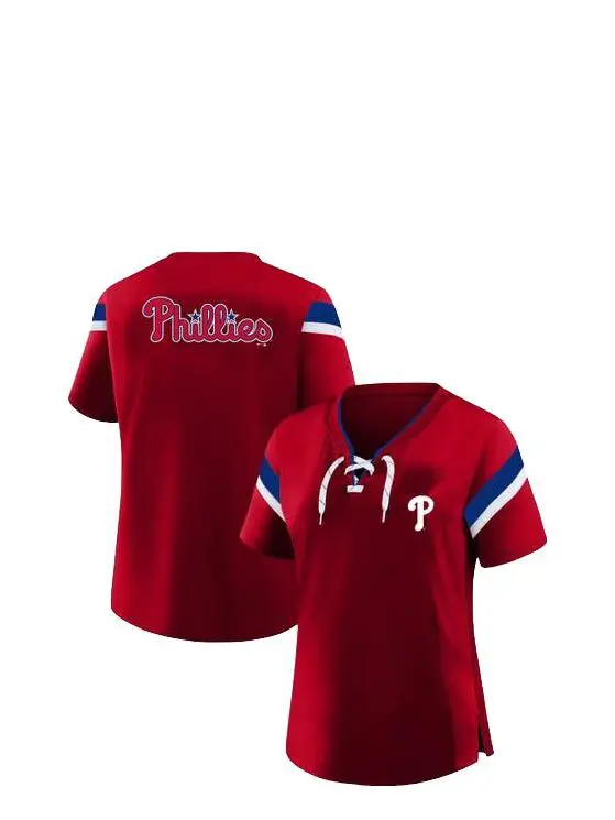 Profile Philadelphia Phillies Lace-up T-shirt By - Red