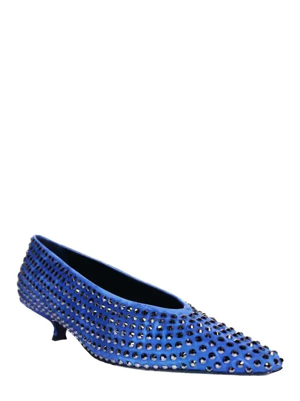 LA ROSE Embellished Ballet Flats - Blue
