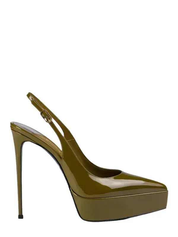 LE SILLA Patent Leather Platform Pumps - Green