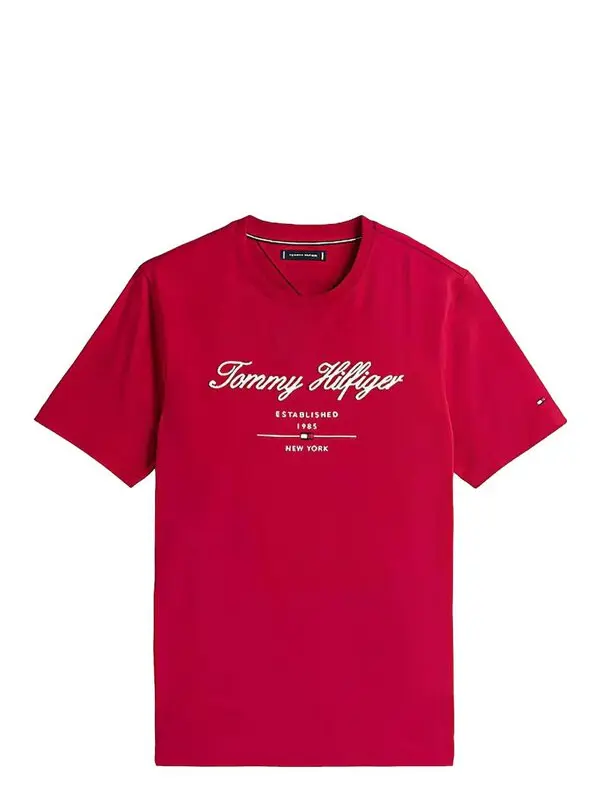 Tommy Hilfiger Erkek Logo-print T-shirt - Red