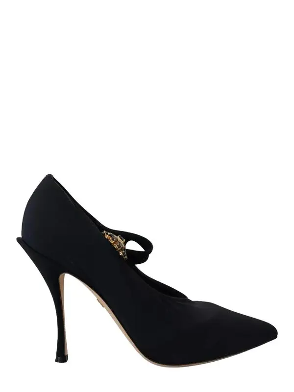 Dolce & Gabbana Crystal Embellished Pointed Toe Stiletto Pumps - Black