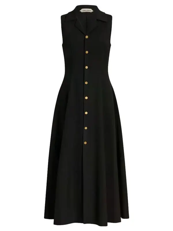 Alberta Ferretti Sleeveless Midi Dress - Black