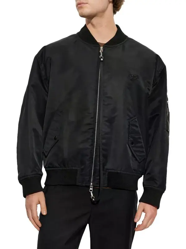 COURREGES Logo-patch Bomber Jacket - Black