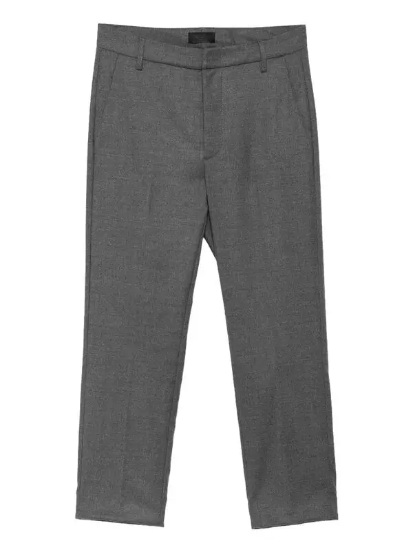 DONDUP Straight Leg Wool Trousers - Grey
