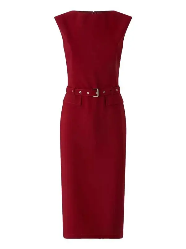 Pinko Sleeveless Belted Dress - Red