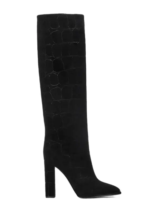 LE SILLA Knee-high Croc-effect Boots - Black