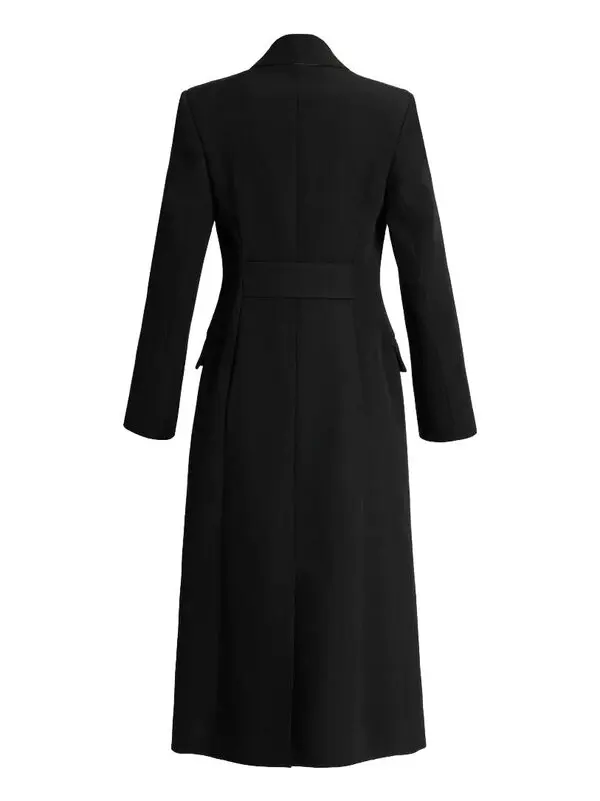 Erdem Embroidered Double-breasted Coat - Black