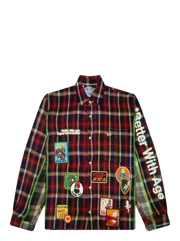 BETTER WITH AGE Gentle 3 Checked-pattern Flannel Shirt - Red
