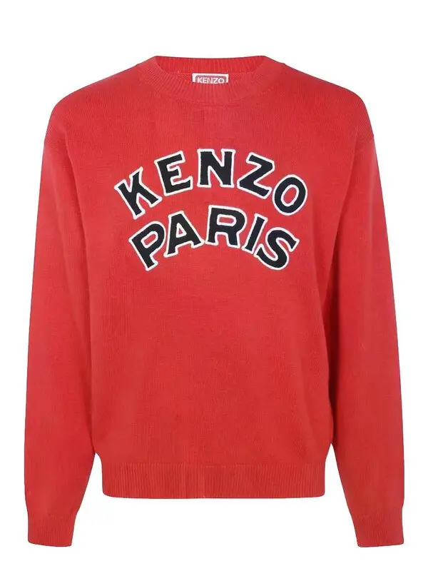 Kenzo Logo Embroidered Sweatshirt - Red