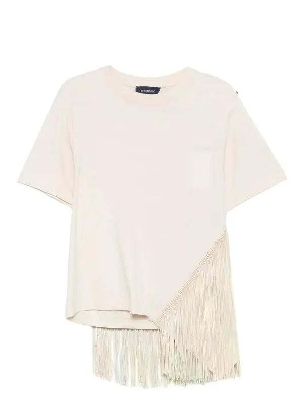 Sportmax Fringe Detail T-shirt - Neutrals