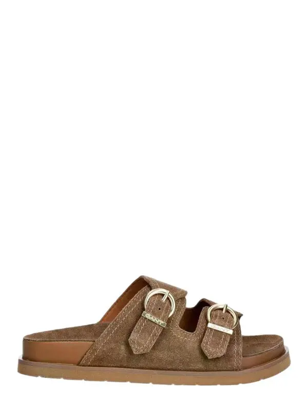 Gant Suede Buckle Slides - Brown
