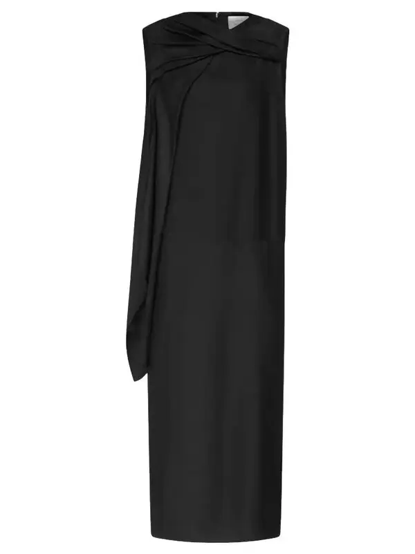 Loulou De Saison Sleeveless Draped Midi Dress - Black