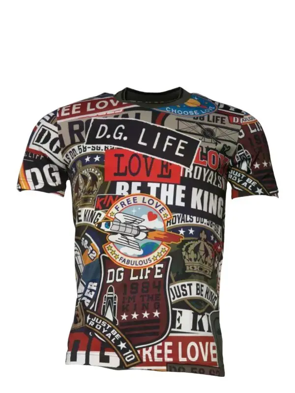Dolce & Gabbana Graphic-print Crew-neck T-shirt - Black
