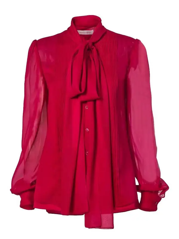 Carolina Herrera Pleated Detail Blouse - Red