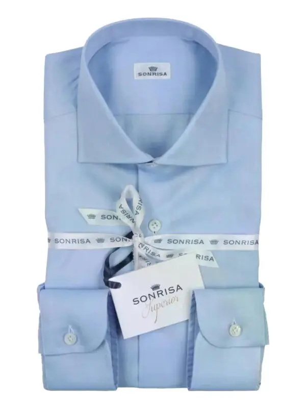SONRISA Twill-weave Button-down Shirt - Blue