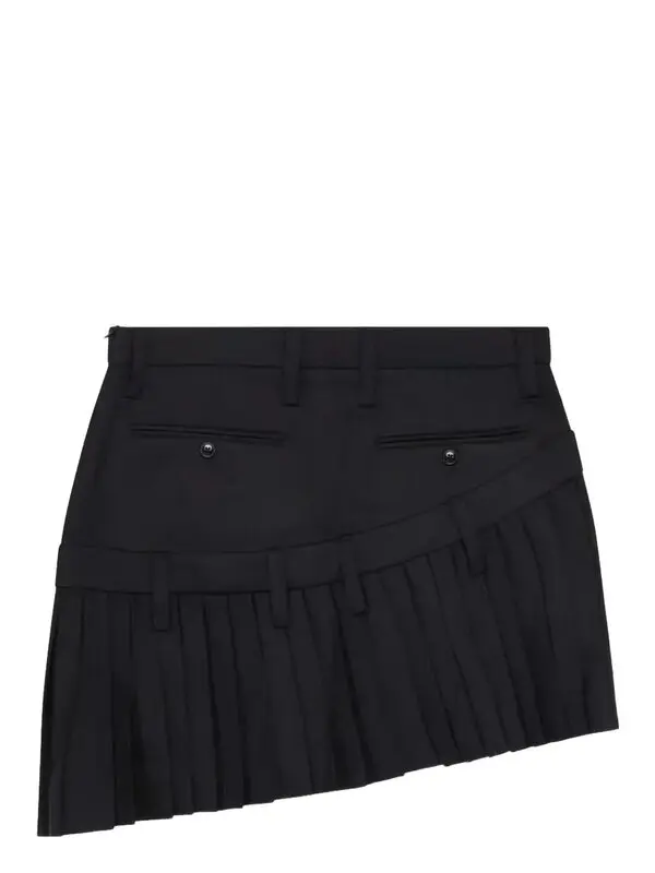 TORISHÉJU Asymmetric Mini Pleated Skirt - Black