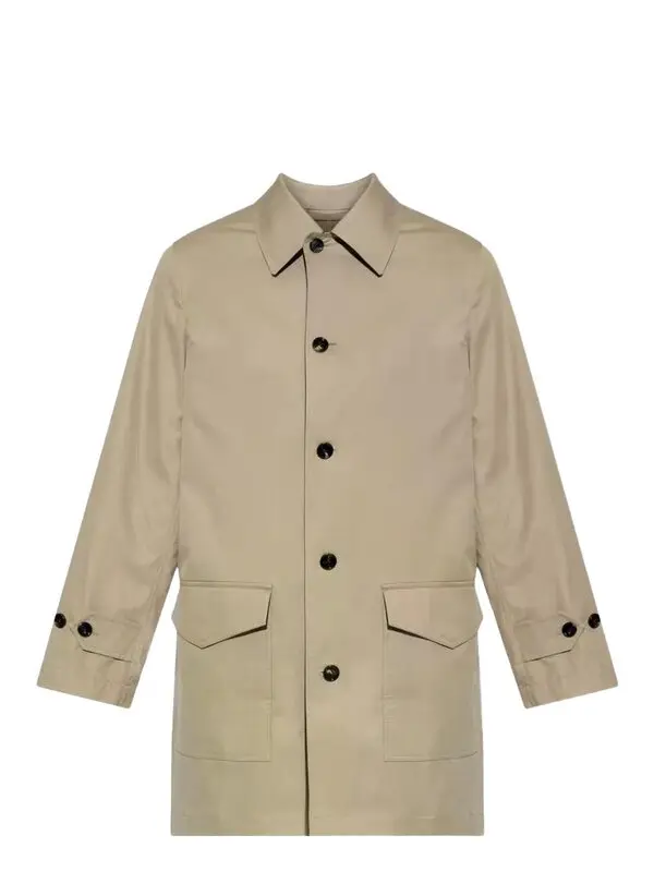 Burberry Meadowbank Single-breasted Cotton Coat - Neutrals