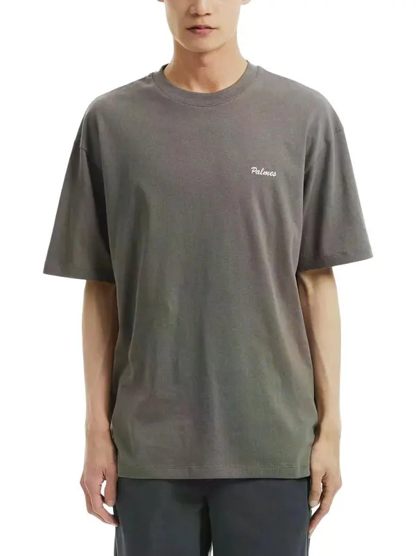 PALMES Logo-print Cotton T-shirt - Grey