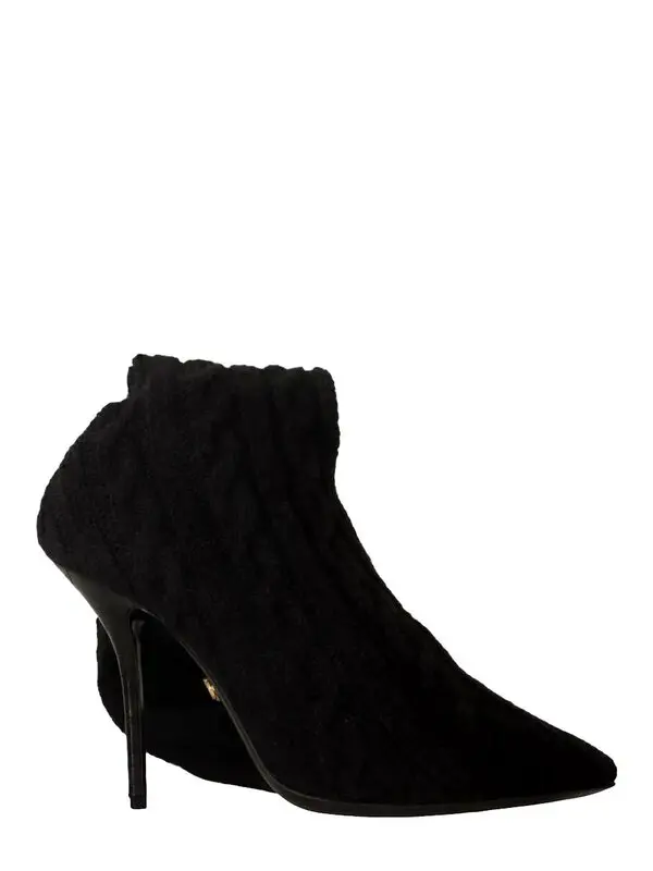Dolce & Gabbana Cable-knit Knee-high Boots - Black