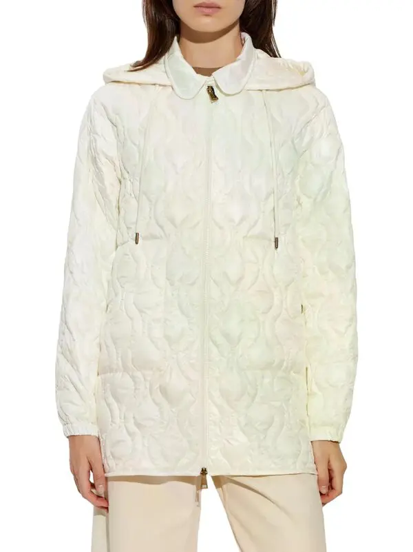 Moncler Balette Geometric Quilted Hooded Jacket - Neutrals
