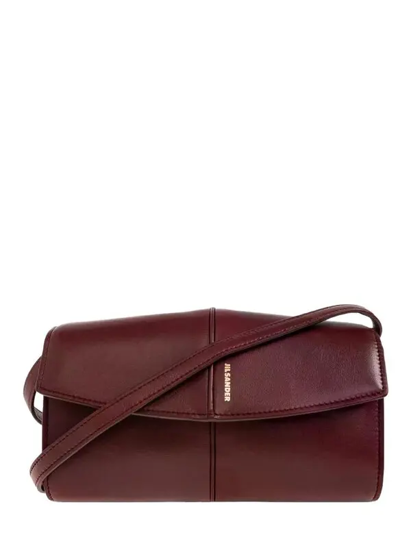 JIL SANDER Logo-print Leather Shoulder Bag - Red