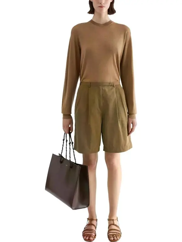 JIL SANDER Ribbed-trim Crew-neck Sweater - Brown