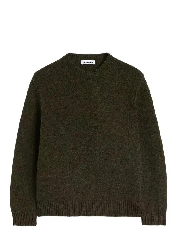JIL SANDER Crew Neck Wool Sweater - Green