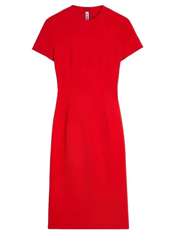 JIL SANDER Cady Crew-neck Dress - Red