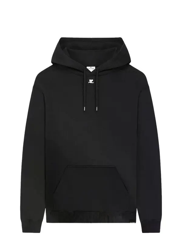 COURREGES Embroidered Logo Hoodie - Black