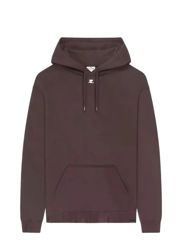 COURREGES Ac Logo-patch Drawstring Hoodie - Red