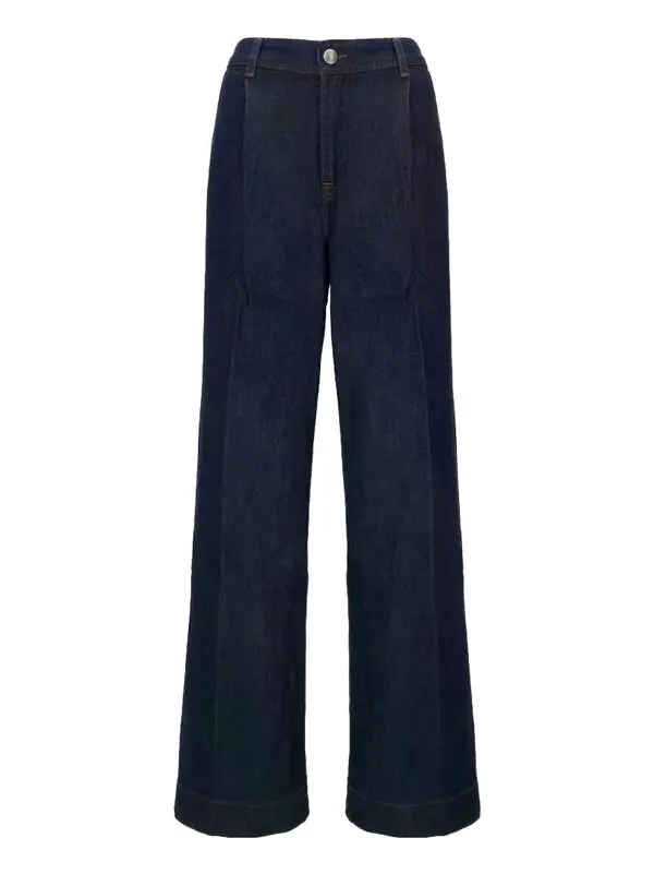 7 For All Mankind Pleated Wide-leg Jeans - Blue