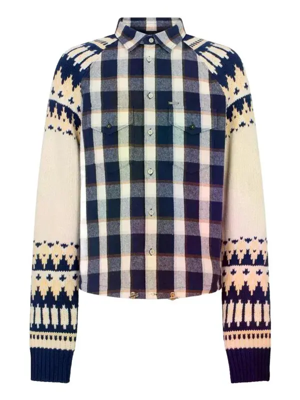 Dsquared2 Classic Check Drawstring Shirt - Neutrals