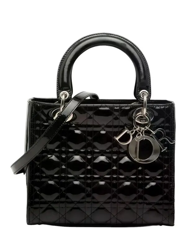 Dior Patent Cannage Lady Satchel - Black