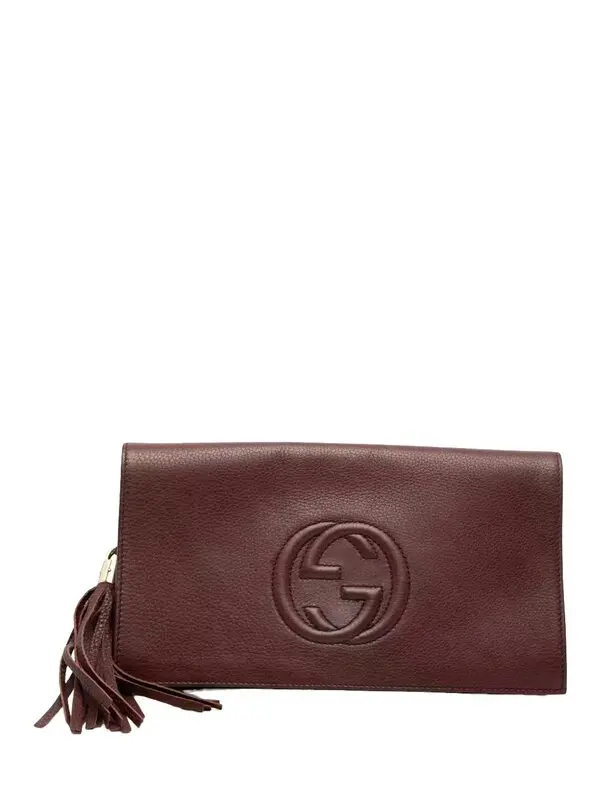 Gucci Calfskin Soho Disco Clutch Bag - Red