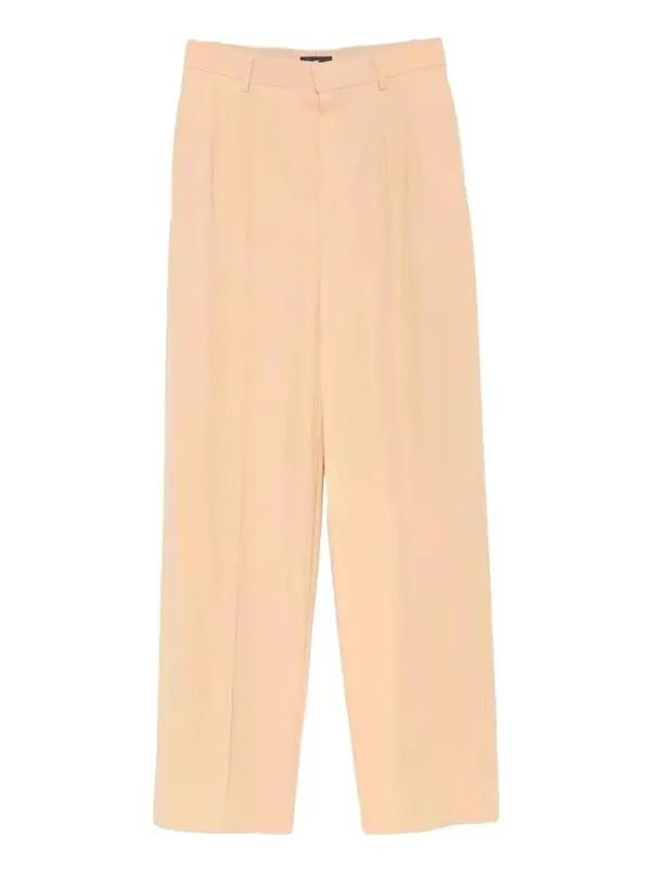 Wardrobe.NYC Wide Leg Trousers With Pressed Crease - Neutrals