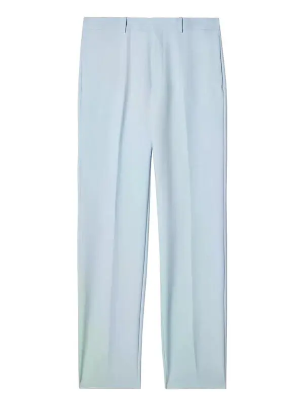 Off-White Logo Embroidered Straight-leg Trousers - Blue
