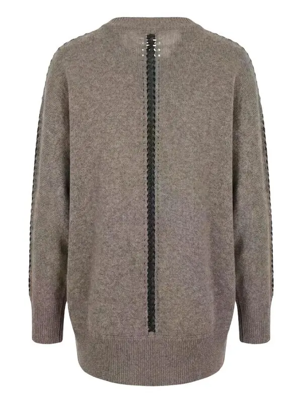 P.a.r.o.s.h Whipstitch Detailing Crew Neck Sweater - Brown