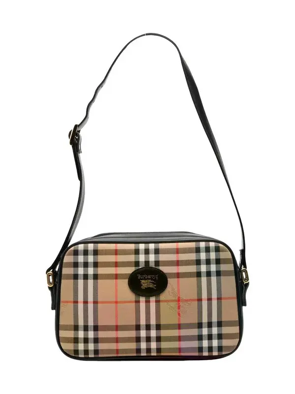 Burberry Haymarket Check Canvas Camera Bag - Black