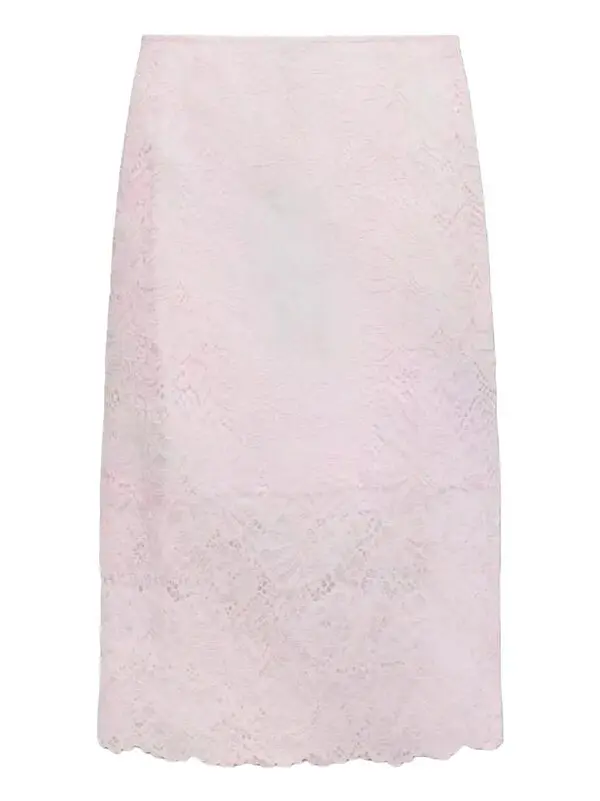 ROTATE BY BIRGER CHRISTENSEN Lace Overlay Midi Skirt - Pink